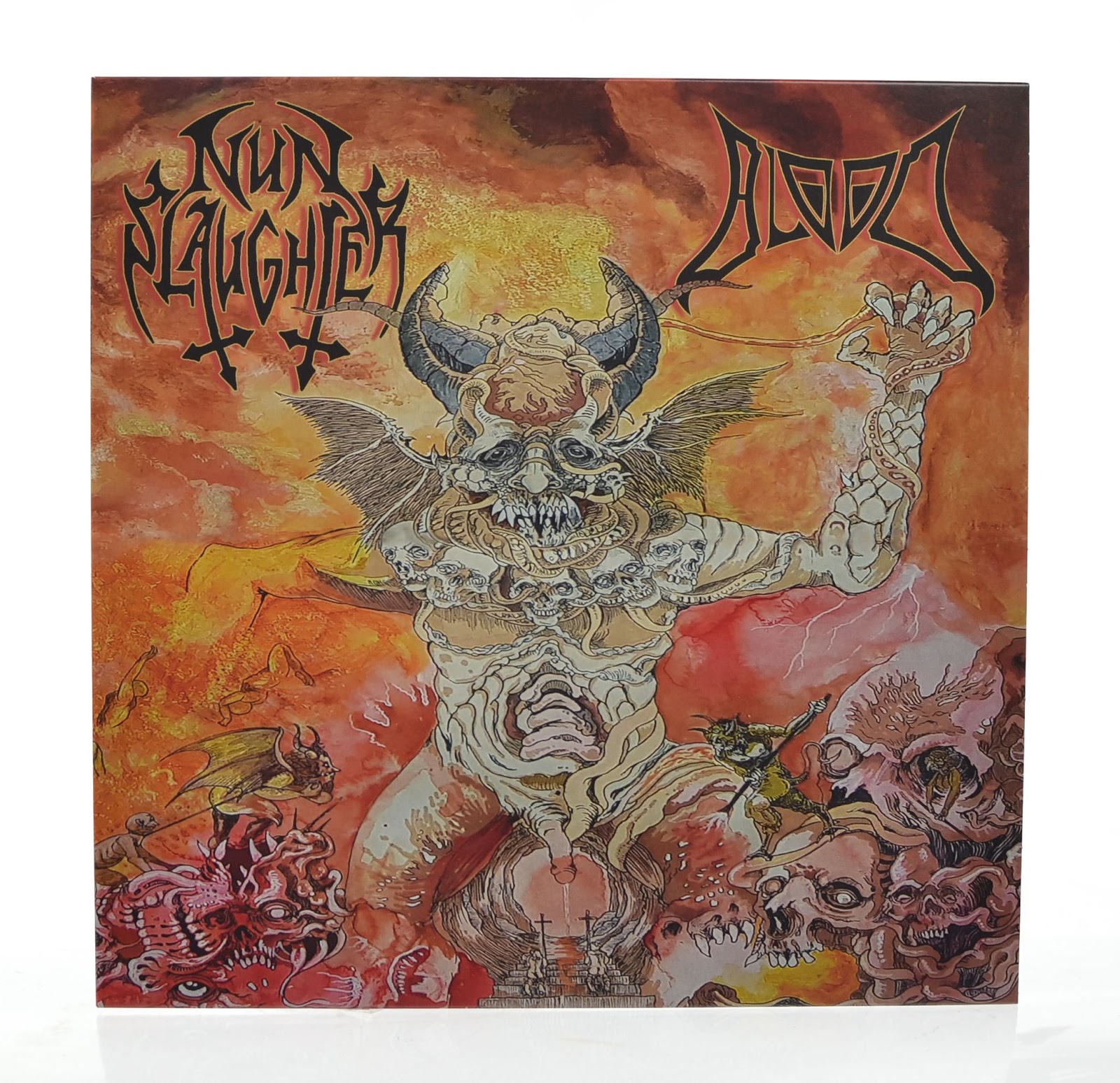NUNSLAUGHTER / BLOOD Split LP BLACK [VINYL 12"]